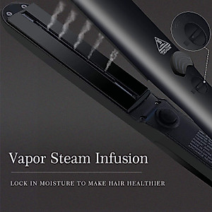 Paryoe Steam Hair Straightener Flat Iron Professional Steam Styler Hair Iron for Straightening Curling Hair Vapor Moisturizing Care, Adjustable Temperature & Auto-Off