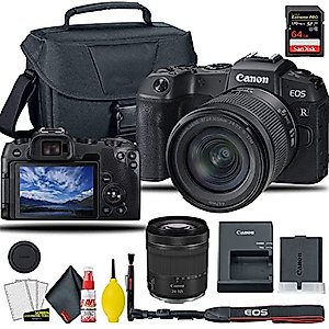 Canon EOS RP Mirrorless Digital Camera with 24-105mm f/4-7.1 Lens, EOS Camera Bag + Sandisk Extreme Pro 64GB Card + 6AVE Electronics Cleaning Set, and More (Renewed)