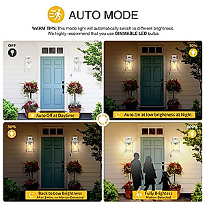 VIANIS Motion Sensor Outdoor Lights, White Dusk to Dawn Outdoor Lighting Wall Mount, Aluminum Waterproof Modern Exterior Garage Lights, Outdoor Lanterns for Front Porch Patio, Entryway, Front Door…