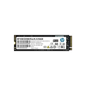 HP EX900 Pro 256GB NVMe PC SSD - PCIe Gen3 (8.0 GT/s) x 4, M.2 2280, 3D NAND Internal Solid Hard State Up to 2240 MB/s with DRAM Cache - 9XL75AA#ABA