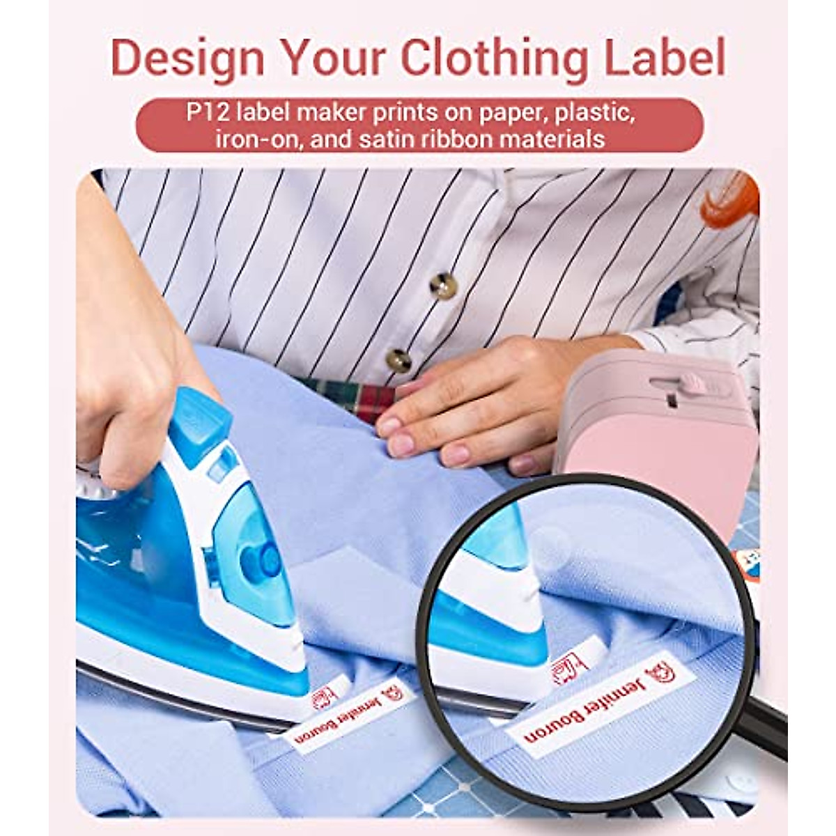 Phomemo Label Makers - Label Maker Machine with Tape P12, Bluetooth Label Maker for Home Organization, Mini Label Printer with Tape 12mm x 4m, Sticker Maker Support Color Printing and Font, with Label