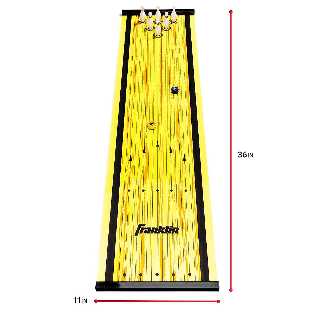 Franklin Sports Shuffleboard Table Game Mats – Tabletop Shuffleboard Mats and Pushers – Indoor Shuffleboard and Curling Games - Football Shuffleboard