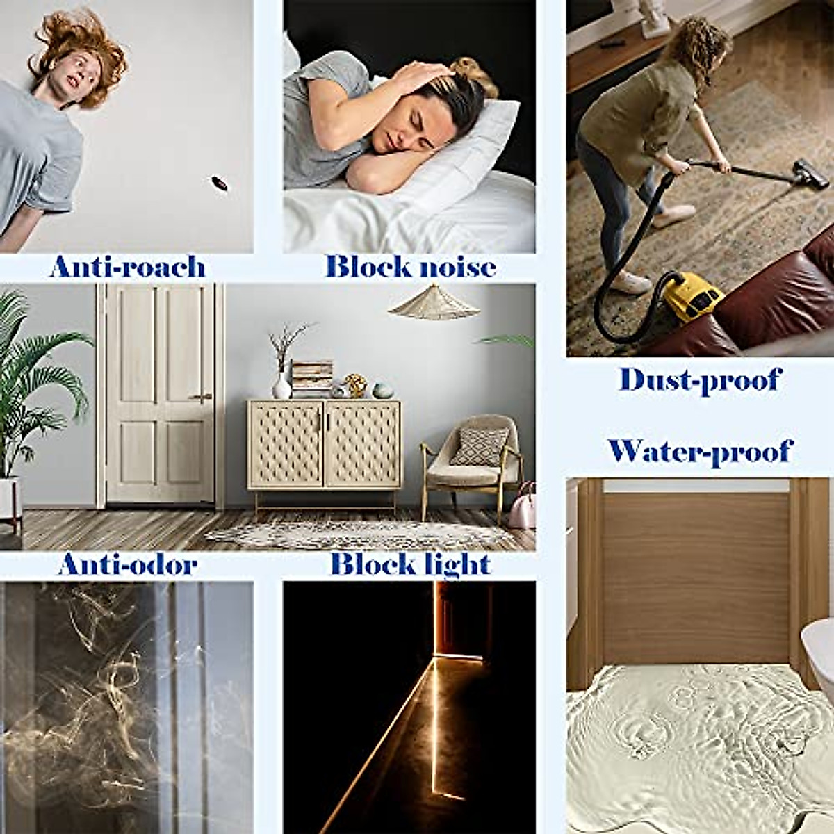 Door Draft Stopper, Draft Stopper for Bottom of Door SHMILY Adjustable Size from 32" to 38", Cover Gap Up to 1.5". Dust-Proof, Draft-Proof, Water-Proof, Winter-Proof, Block Light, Block Noise(Brown)