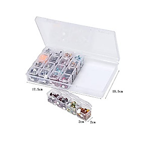 Nunobob 2 Pack 28 Slots Plastic Diamond Painting Storage Box Organizer Case Craft Nail Art Rhinestone Tools Beads Jewelry Storage NUSS5 NUSS5