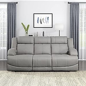 Lexicon Landwood Power Double Reclining Sofa, Gray