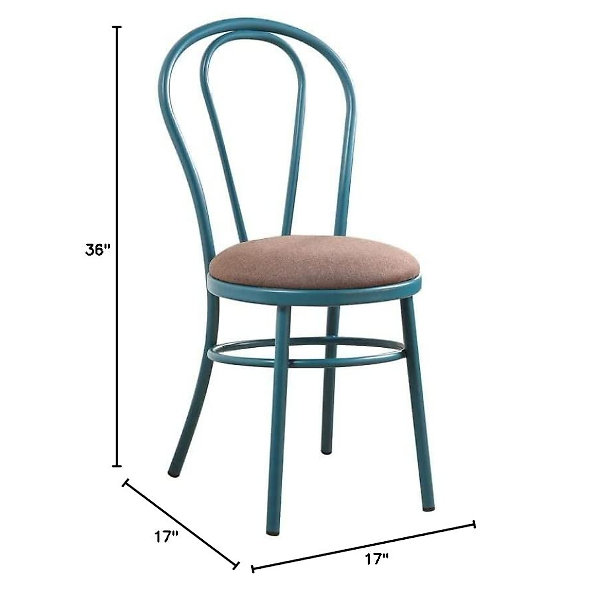 ACME Jakia Side Chair (Set-2) - 96814 - Fabric & Teal