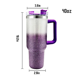 Personalized Tumblers with Names, Custom 40oz Insulated Stainless Steel Travel Mug Coffee Cups with Handle and Straw Lid, Personalized Gifts for Birthday Anniversary Women Men Him Her