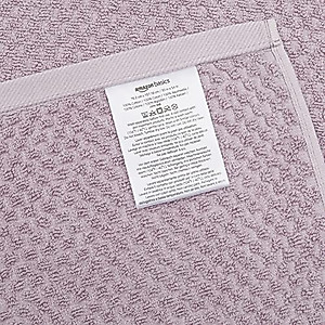 Amazon Basics Odor Resistant Textured Bath Towel, 30 x 54 Inches - 4-Pack, Lavender
