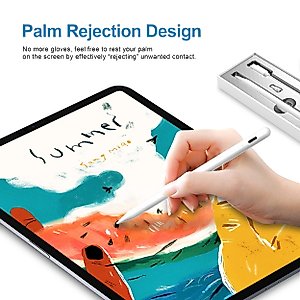 Bluetooth Stylus Pen Fit for iPad Mini 6 5, 6th 5th Generation 2021 8.3" 7.9", A2569 A2568 A2567with Camera Shutter Remote Control, Tilt Sensitive, Battery Level Display, Palm Rejection