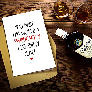 Supoeguk Funny Birthday Card for Best Friend, Bestie Birthday Card, Thank You Card for Him Her, Thinking of You Card, You Make The World Better