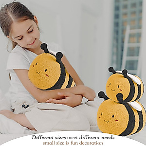 ARELUX 10in Soft Bee Stuffed Animal Plush Toy Cute Fuzzy Bumblebee Plushies Doll Realistic Cartoon Honeybee Anime Pillow Room Decor Birthday for Kids Friends Boys Girls