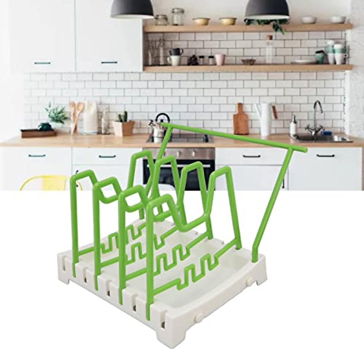 Cutting Board Rack,Pot Lid Holder Rack for Pots,Chopping Board Organizer Stand Holder Pan Lids Rack Organizer Cutting Board Organizer(green)