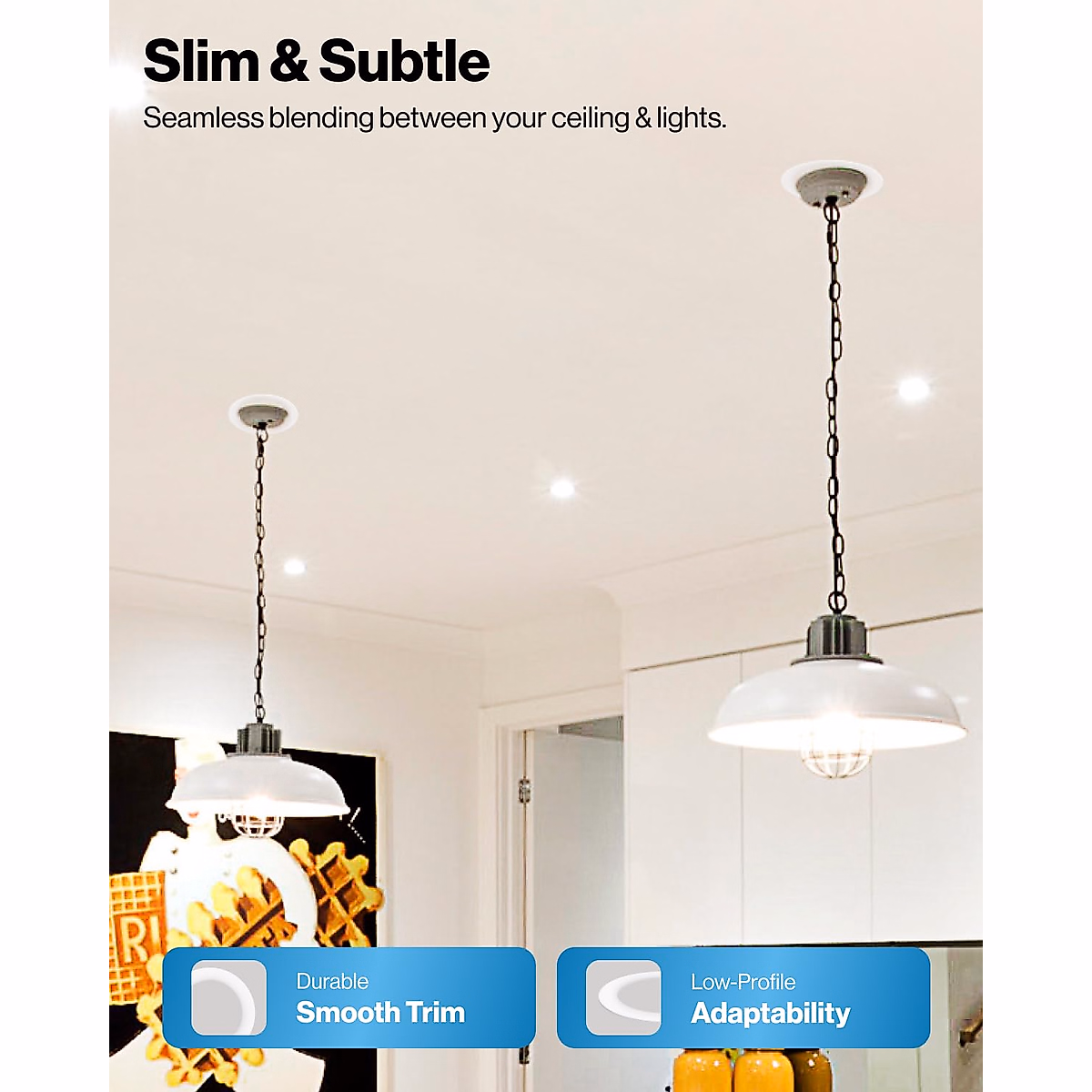 Sunco 12 Pack Goof Rings for Recessed Light Fixture Living Room Can Light Goof Trim Ring, Outer Diameter 8.6-inch, Inner Diameter 6.2-inch, Matte Finish, Flush Mount, 5-6 Inch, White