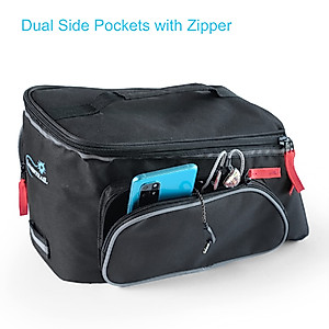 Lumintrail Bike Trunk Bag, Rear Bicycle Rack Bag with Waterproof Rain Cover, Carrying Handle