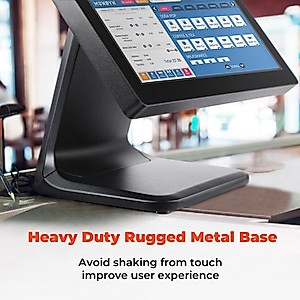 MUNBYN 17-inch POS-Touch-Screen-Monitor, POS-System-for-Small-Business, Multi-Touch Monitor, 400 nits True Flat Seamless Capacitive LED, VGA/HDMI Input for Office, POS, Restaurant, No Driver Required