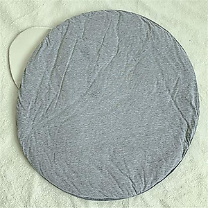Ustide Nursery Kids Rug Creeping Crawling Mat Elephant Baby Rug Childrens Floor Area Rug Mat 100% Cotton Baby Crawling Mat Round Infants School Carpet Decor, Gray Round Cartoon Mat