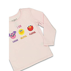 Isaac Mizrahi Loves Sesame Street Elmo Toddler Baby Long Sleeve T-Shirt Tee (4T, Light Pink)