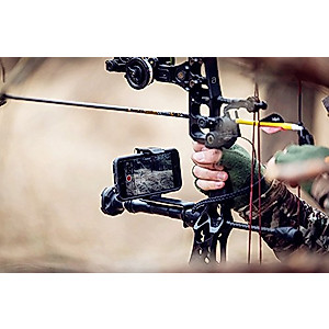 Bow Phone Mount for The Use of Camera of iPhone, Samsung, GoPro Smartphone Bow Holder Accessory Photos and Video Archery Hunting Moment Outdoor Compound Bow Hunting, Black