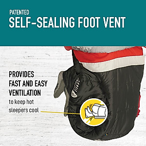 Sierra Designs Frontcountry Bed: Zipperless 20 Degree Synthetic Sleeping Bag, Long Red/Black