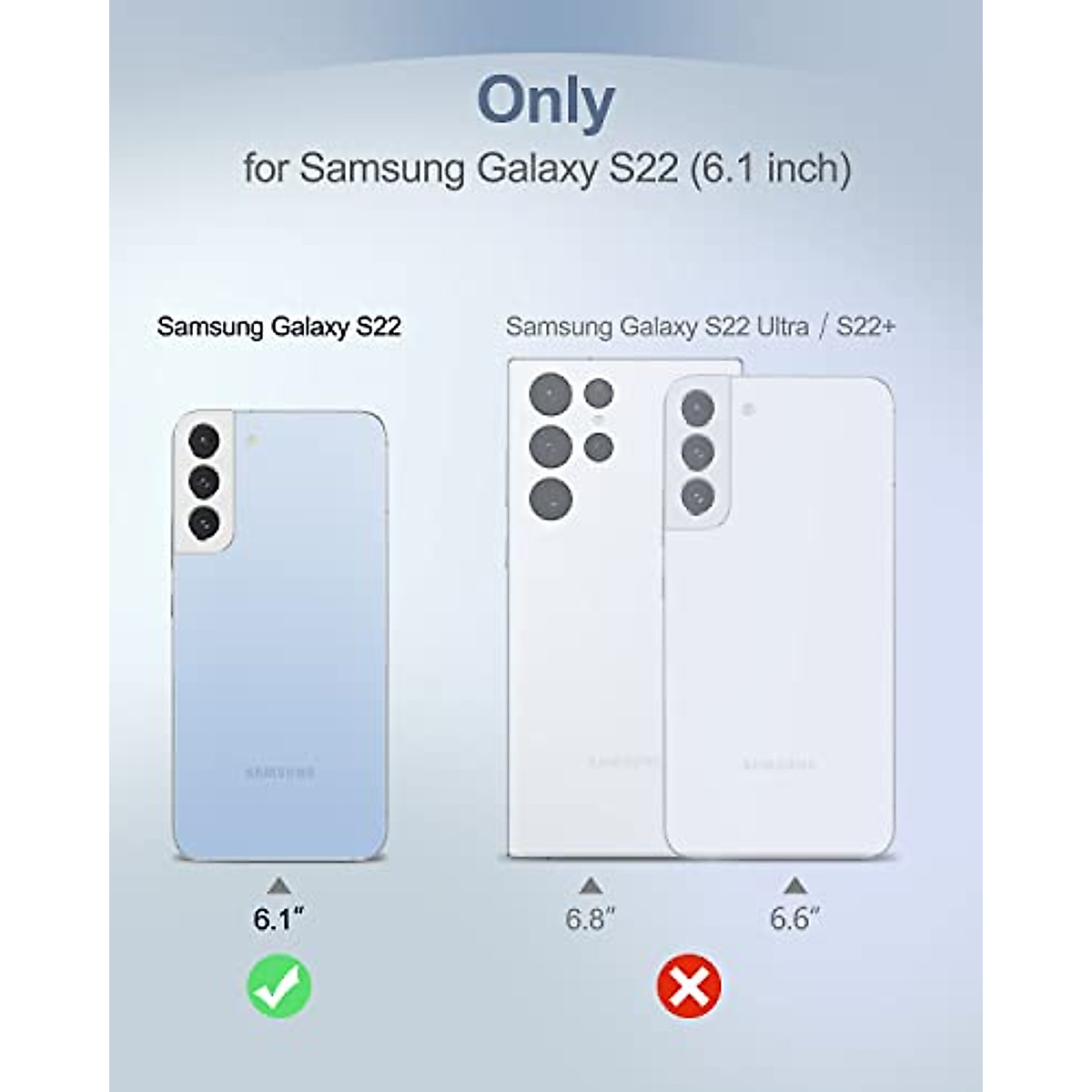 SURITCH for Samsung Galaxy S22 Clear Case 6.1" (Only), [Built-in Screen Protector] Full Body Protective Hard Shell+Soft TPU Phone Case for Samsung S22 -(Full Clear)