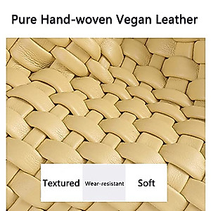 JINMANXUE 2 Pcs Handmade Woven Handbags For Women Shoulder Bag Female Fashion Beach Crossbody Purses Ladies Bucket Bag (Milk tea)