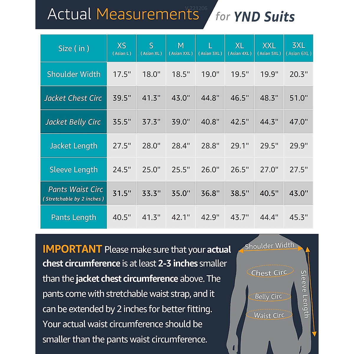 YND Men's Slim Fit 2 Piece Suit, 2 Button Notch Lapel Solid Jacket Pants Set with Tie, Party Wedding Dress Blazer Tux Deep Blue