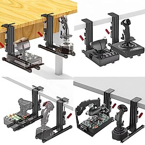 2 Set The Desk Mount for The Flight Sim Game Joystick, Throttle and Hotas Systems Compatible with Logitech X56, X52, Thrustmaster T-Flight Hotas,Thrustmaster T.16000M, Thrustmaster TCA,Wining orion 2