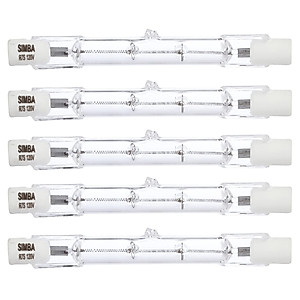 Simba Lighting Halogen R7S 78mm T3 100W Dimmable 800lm (5 Pack) J Type Linear Double Ended Floodlight Bulb 360º Beam Angle 120V for Work, Security, Landscape Lights, Floor Lamps, Warm White 2700K