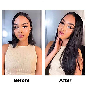 Straight Clip in Hair Extensions Real Human Hair Black Women Natural Black Clip ins for Women 18 Inch Seamless Clip in Hair Extensions Soft and Natural Straight Hair Extensions120g 8pcs