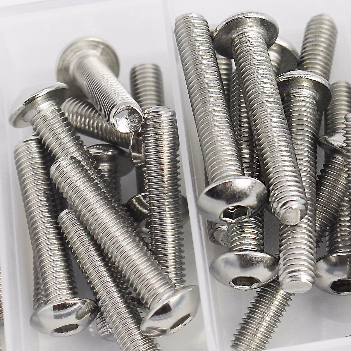 M5 x 20mm 25mm 30mm 35mm 40mm Button Head Socket Cap Screws Bolts, 304 Stainless Steel, Bright Finish, Metric Allen Hex Drive, Fully Threaded, 50PCS