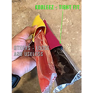 Kooleez - #1 THE ORIGINAL Neoprene FULL LENGTH Freezer Pop Sleeves Ice Pop Sleeves 8-Pack