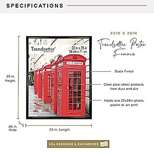 MCS Trendsetter Poster Frame, Black, 22 x 28 in, Single