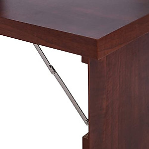 HOMCOM Compact Fold Out Wall Mounted Convertible Desk with Storage, Mahogany