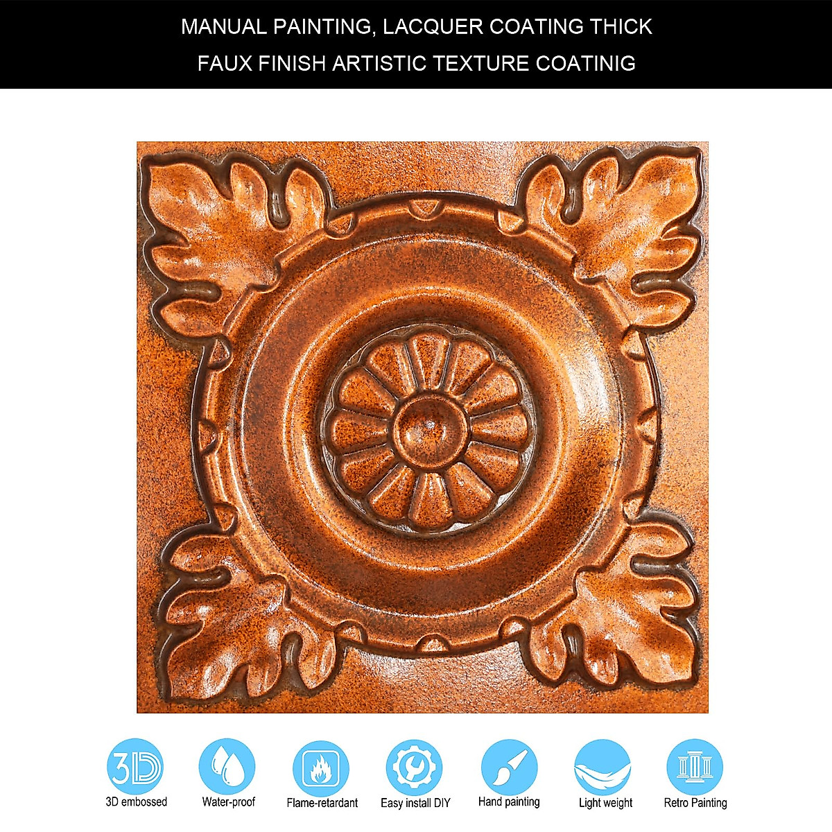 Decorative Ceiling Tiles inc Decorative Distressed Tin Ceiling Tiles for Cafe Club Salon Hotel Store Bar 2'x2' PL29 Archaic copper 10pcs