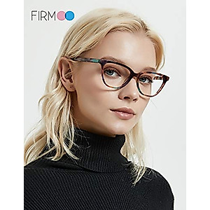 Firmoo Blue Light Blocking Glasses Vintage Cat Eye Computer Reading Eyeglasses with Magnification(Pattern, 1.50)
