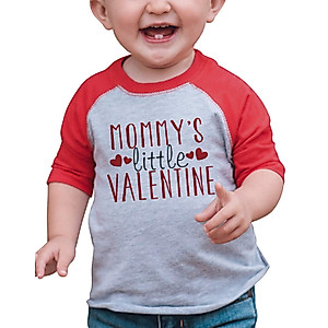 7 ate 9 Apparel Boy's Mommy's Little Valentine Baseball Shirt T-Shirt 18 Months Red