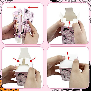 AIBIIN Pink Halloween Party Decorations for Girl Pumpkin Paper Plates Halloween Tableware Popcorn Box Balloons Set Halloween Baby Shower Booday Party Supplies Halloween Girls Night Party Decorations