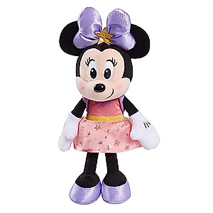 Disney Junior Minnie Mouse 8-Inch Small Stars Minnie Mouse Plushie Stuffed Animal, Pink