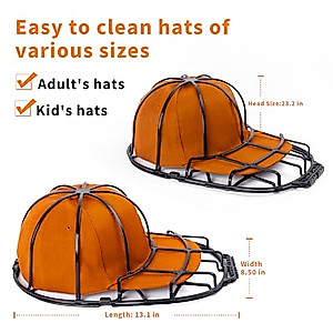 Hat Washers, 1 Pack Baseball Hat Cleaners Cap Washer, Fit for Adult/Kid's Hat Washer Frame Cage, Hat Protector Racks for Washing Machine, Black
