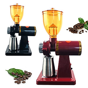 LOYALHEARTDY 180W Electric Coffee Bean Grinder, Commercial and Home Milling Machine, Grinding Machine for Beans Nuts Spice Automatic Burr Grinder Professional Miller (red)