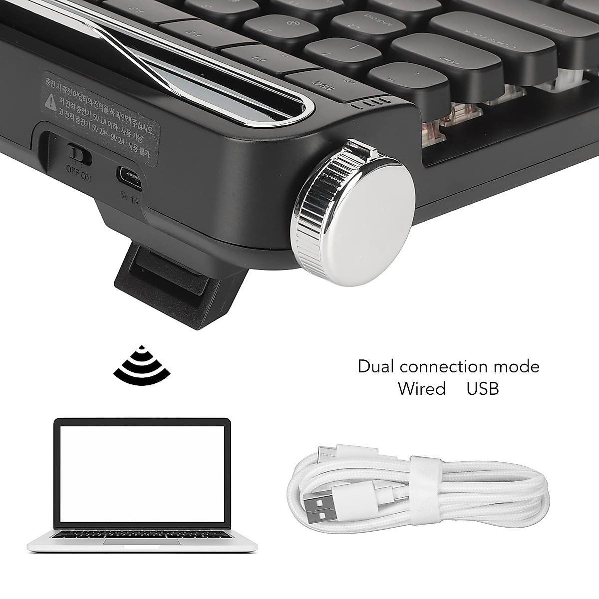 Red Switch Typewriter Mechanical Keyboard, 100 Keys RGB Backlight Retro Bluetooth Gaming Keyboard, Keyboard for Windows for Android for iOS (Black)