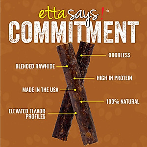 etta says! Premium Crunchy 4.5" Beef Dog Chews - Grain-Free Dog Treats, Good for Teeth, Easy to Digest - Made in The USA (36 Count Pack of 1)