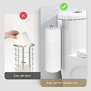 Mivvosakuki Over The Tank Toilet Paper Holder Bathroom Toilet Tissue Paper Roll Storage Holder Wall Mount Brushed Nickel,Metal Hanging Adhesive Toilet Paper Holder Dispenser Toilet Paper Organizer 1p