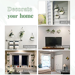 Mkono Wall Planter for Indoor Plants Ceramic Hanging Planter Holder Flower Pots for Succulent Air Plant Cactus Faux Plants Bathroom Living Room Office Porch Decor Set of 3 (Plant Not Included)