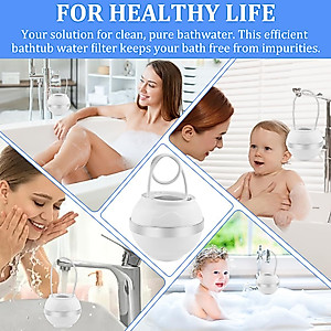 Tookie Bath Ball Filte-r, 8 Stages Bathtub Water Filte-r Bath Filte-r for Tub Faucet with Replacement Filte-r Cartridge, Improves Hair Texture(White)