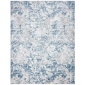 SAFAVIEH Amelia Collection 8' x 10' Grey/Blue ALA705F Modern Abstract Non-Shedding Living Room Bedroom Dining Home Office Area Rug