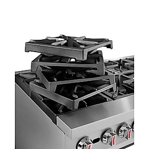 Kratos Commercial Gas Range and Oven - 10 Burners and 2 Full Sized Ovens, Liquid Propane Powered, 360,000 Total BTU Output, 60"W, (29Y-045-LP)