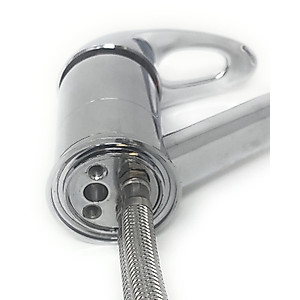 Chromed Surface One-Handle Tall Stainless Steel Spout Kitchen Faucet [12000] ADA 8-Inch Center Hole Plastic Body No Lead