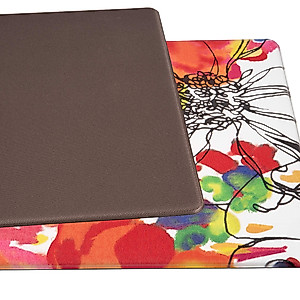 Rugshop Modern Bright Flowers Anti Fatigue Standing Mat 18" x 47" Multi
