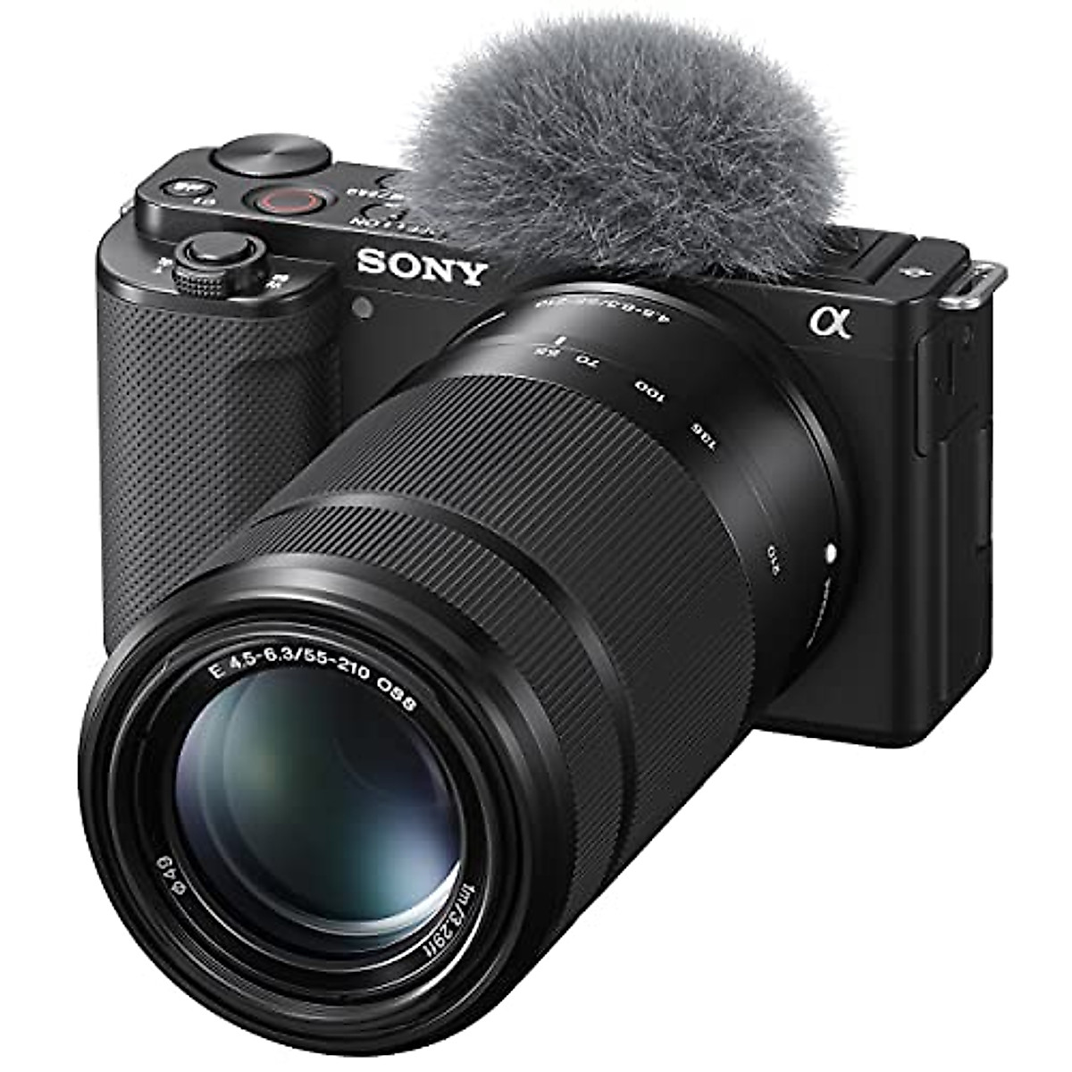Sony ZV-E10 Mirrorless Camera 2 Lens Vlogger Kit 16-50mm + 55-210mm ILCZV-E10L/B Black Bundle with ACCVC1 Including GP-VPT2BT Grip + Filters + Wide & Telephoto Lenses + Deco Gear Case & Accessories